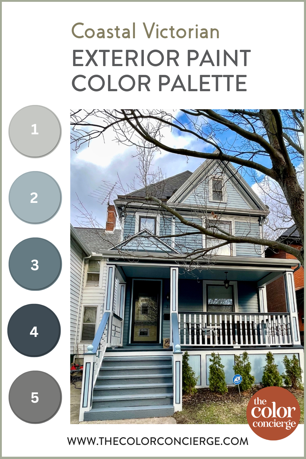 Coastal Victorian Exterior Color Palette - Color Concierge