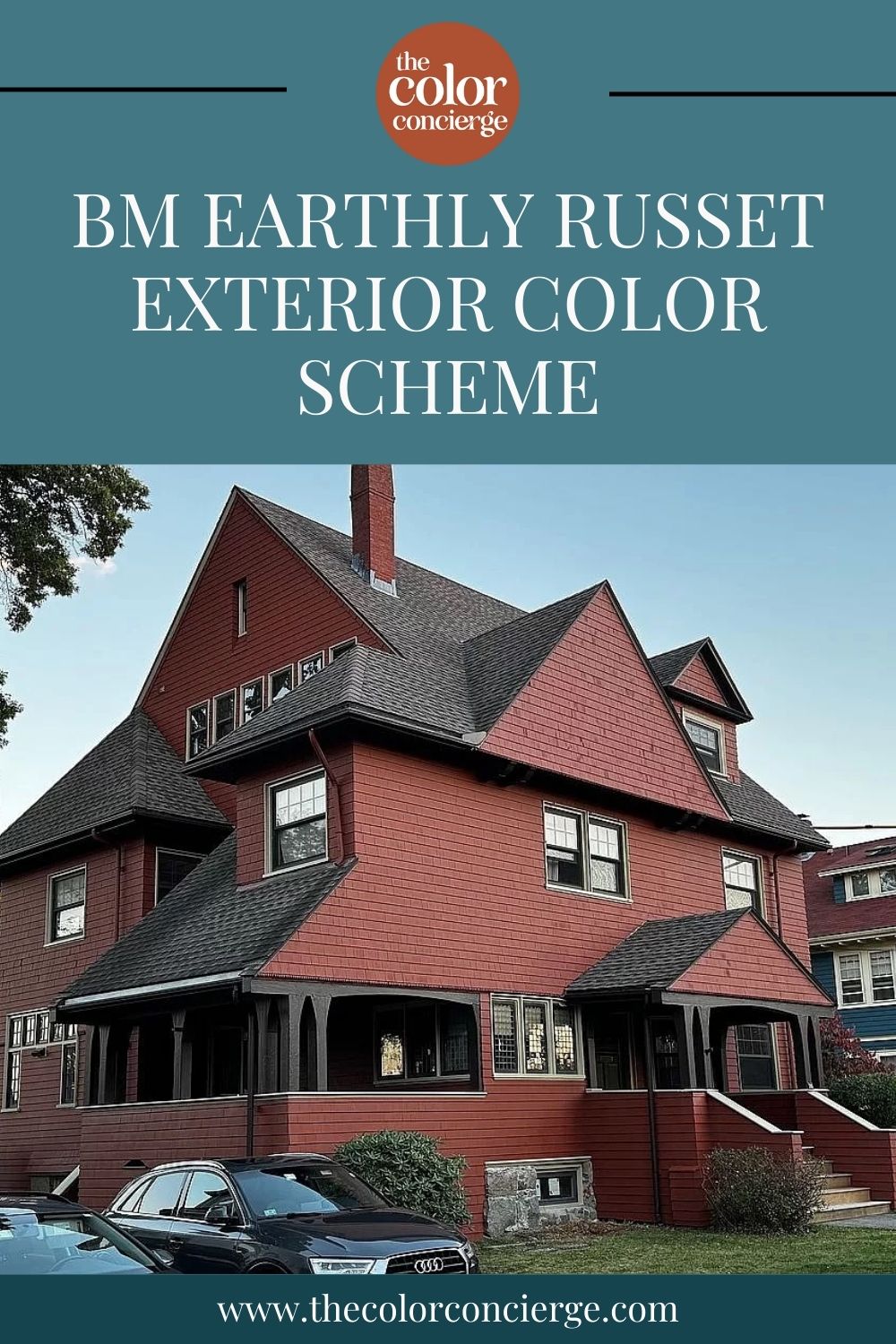 Benjamin Moore Earthy Russet Brown Exterior Color Palette - Color Concierge