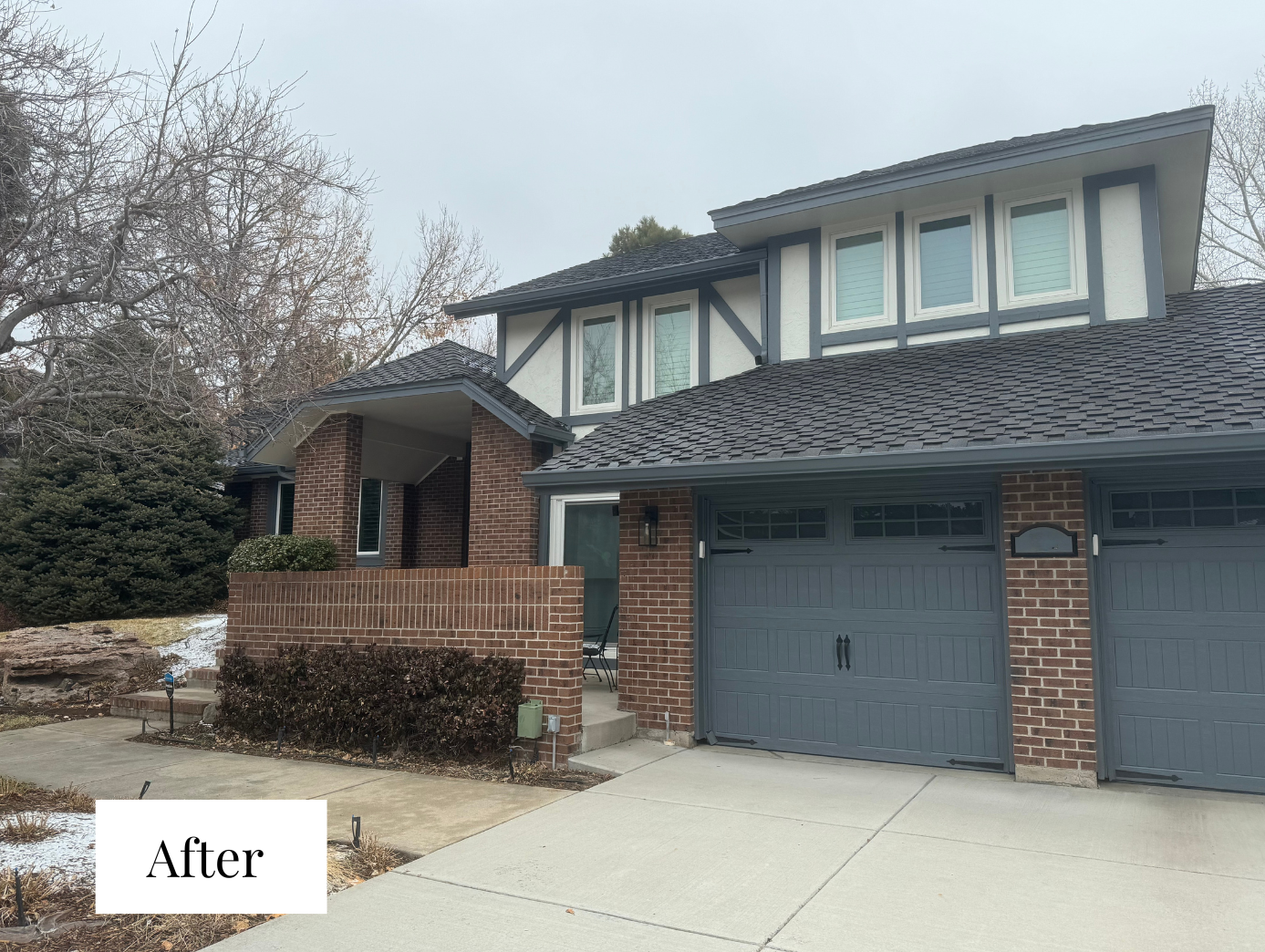 Sherwin-Williams Web Gray Modern Tudor House Exterior - Color Concierge